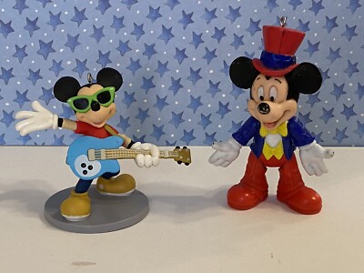 Disney Rocking Mickey Mouse w/ Guitar & Showman Figure Ornament Set | eBay