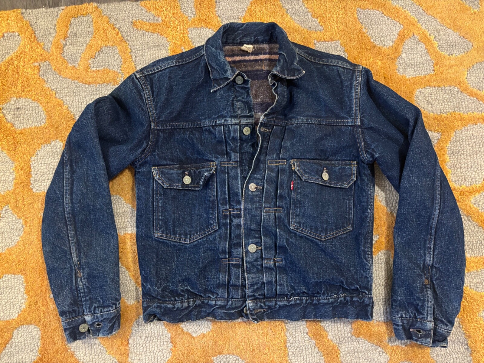 Levis Type 2 507XX Jacket Blanket Lining 1950s Big E … - Gem