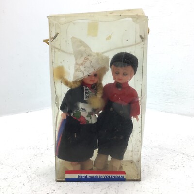 VINTAGE HAND MADE VOLENDAM DOLLS BOY AND GIRL DUTCH EYES THAT OPEN AND ...