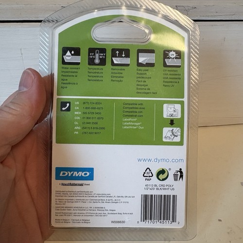 Dymo D1 Label Cartridge - 1/2"x23’ 12mm X 7mm New In Box Maker Standard ...