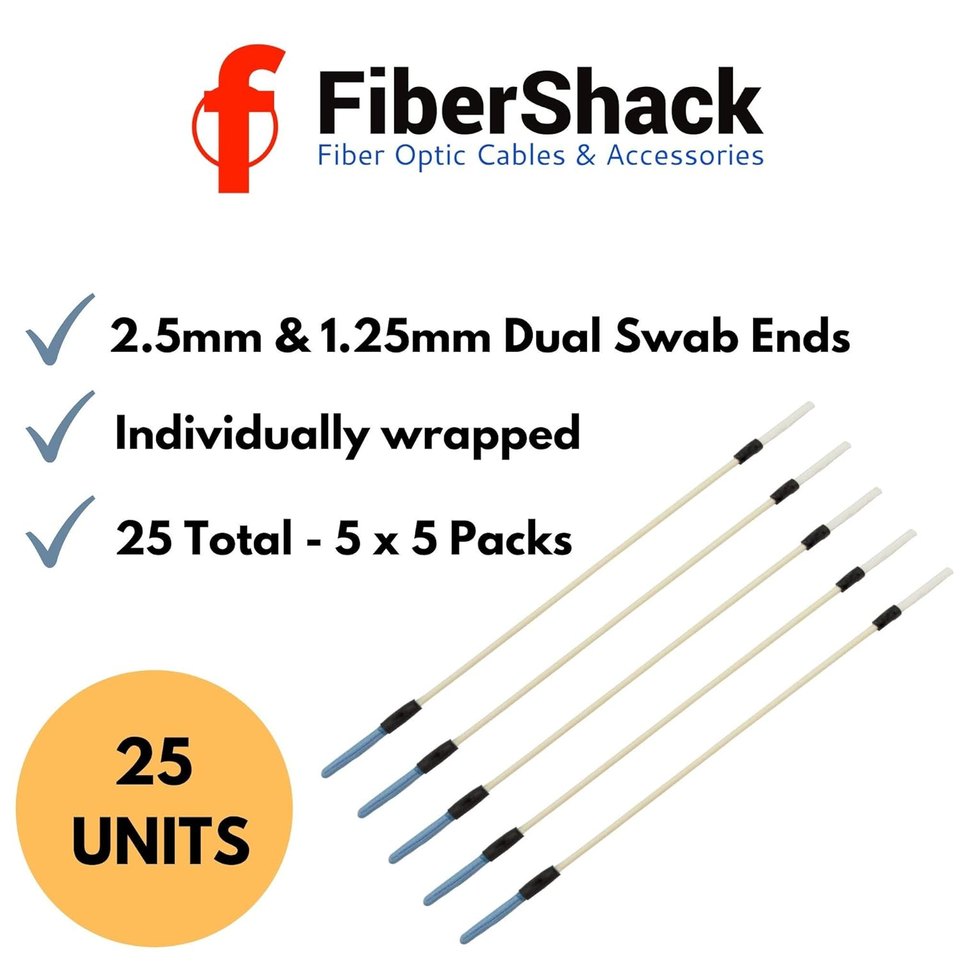 - Fiber Optic Cleaning Sticks - 25 Pack - Universal 2.0Mm & 2.5Mm Dual ...