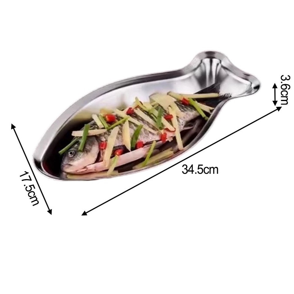 Large Fish Serving Platter Stainless Steel Tray for Parties and Events ...