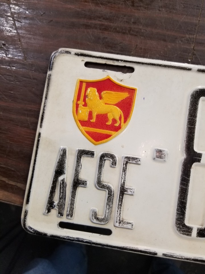 AFSE Allied Forces in Southern Europe license plate #881A | eBay