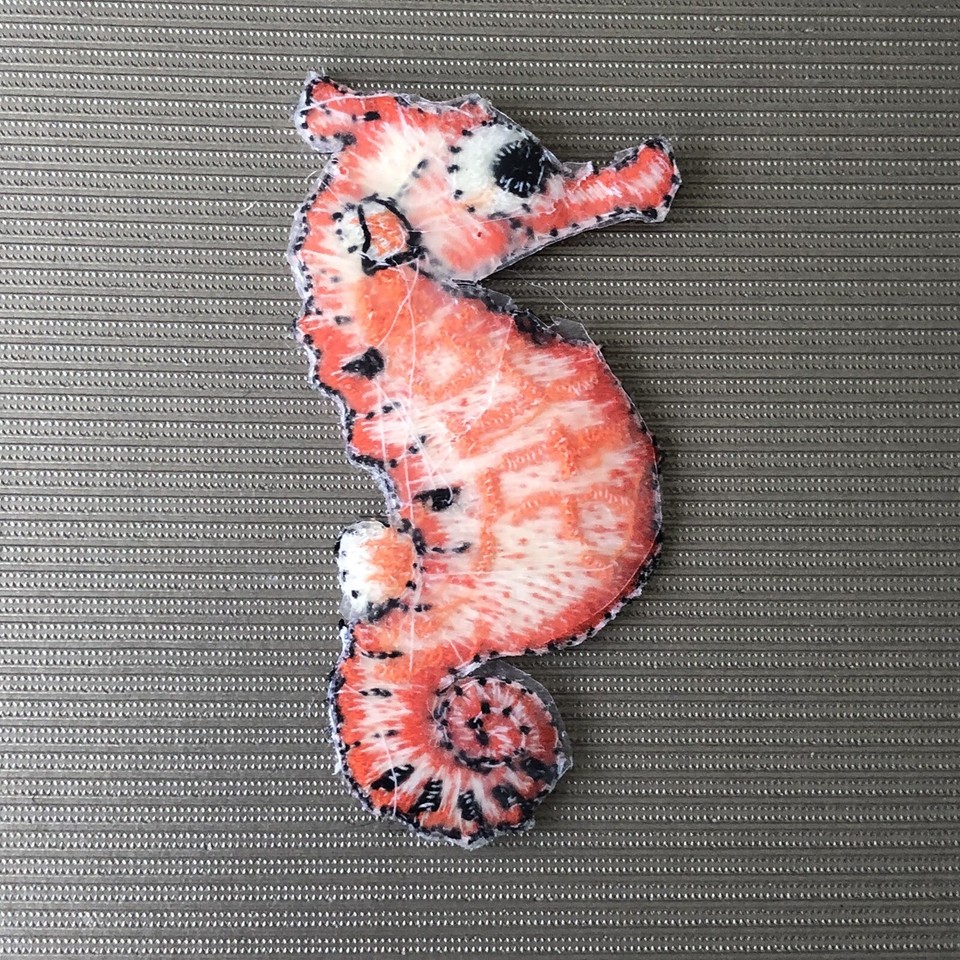 Seahorse Patch - 1 1/4 inches x 2 1/4 inches (iron-on) | eBay
