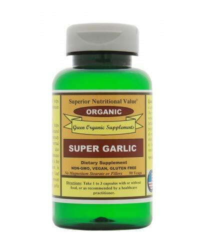 Green Organic Supplements' Super Garlic, 90 VCaps, Maintain Cholesterol ...