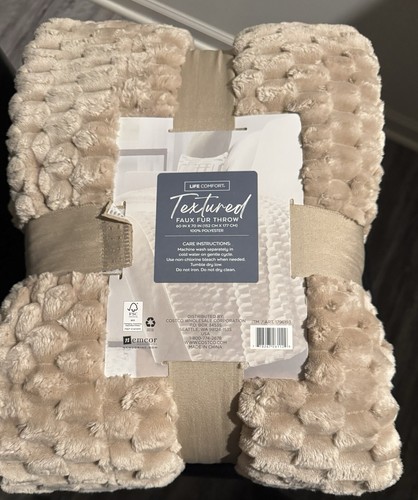 Life Comfort Textured Faux Fur Throw 60x70 | eBay