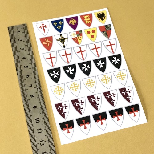 Britains Deetail Medieval “Crusader Knights” Shield Stickers x35 (Repro ...