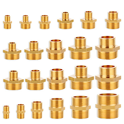 BSP Male to Male Brass Reducing Adapters Reducing Hexagon Nipples 1/8 ...