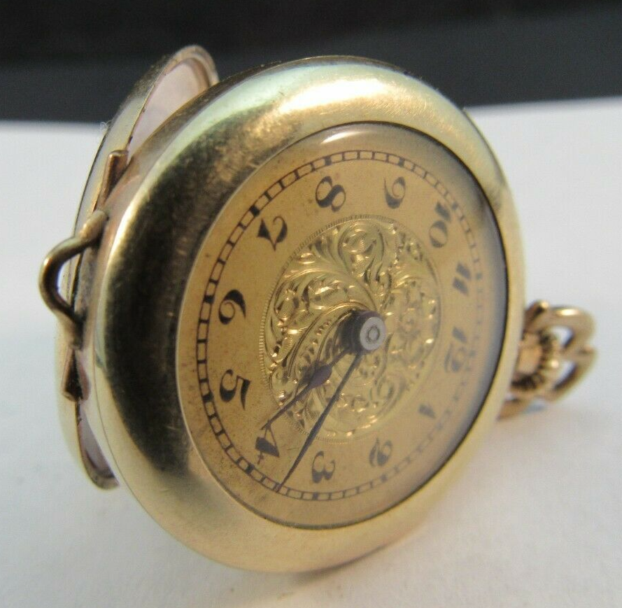 RARE & EARLY pocket pendant watch RUBAIYAT (Bulova) GOLD plated ...