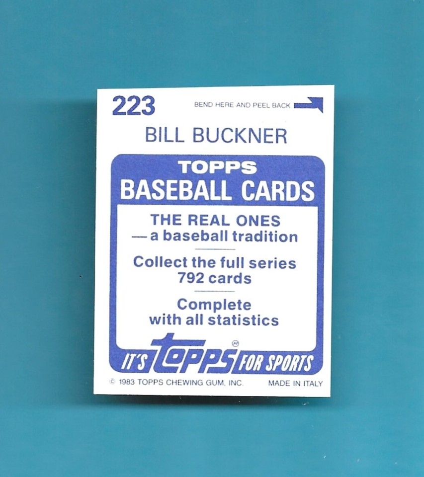 1983 Topps MINI STICKER Card # 223 BILL BUCKNER CHICAGO CUBS | eBay