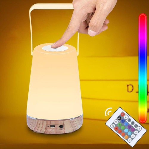 Night Light LED Touch Bedside Table Lamp Multi-Color RGB Dimmable ...