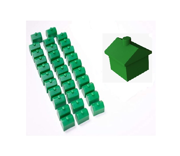 Monopoly Houses x32 Monopaly Game Spares Extra houses Green Homes ...