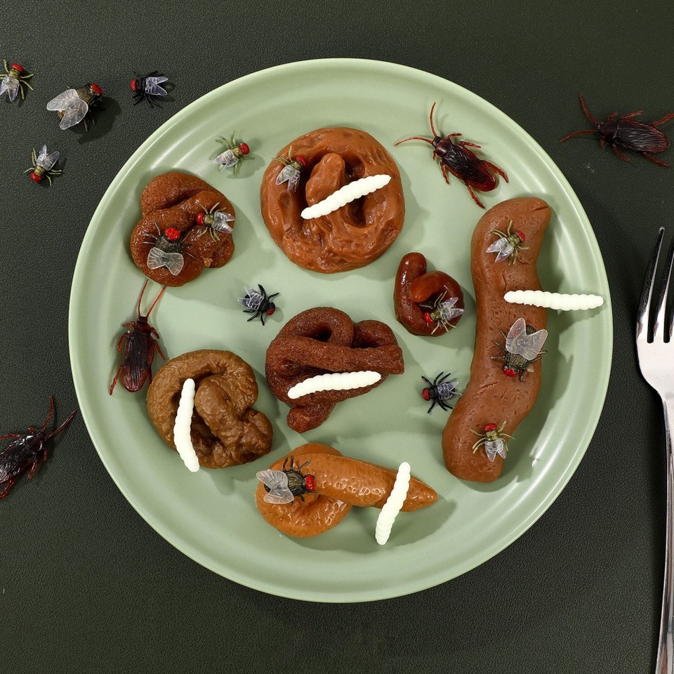1 Set Realistic Fake Poop Fake Maggots April Fools' Day Prank Stuff ...