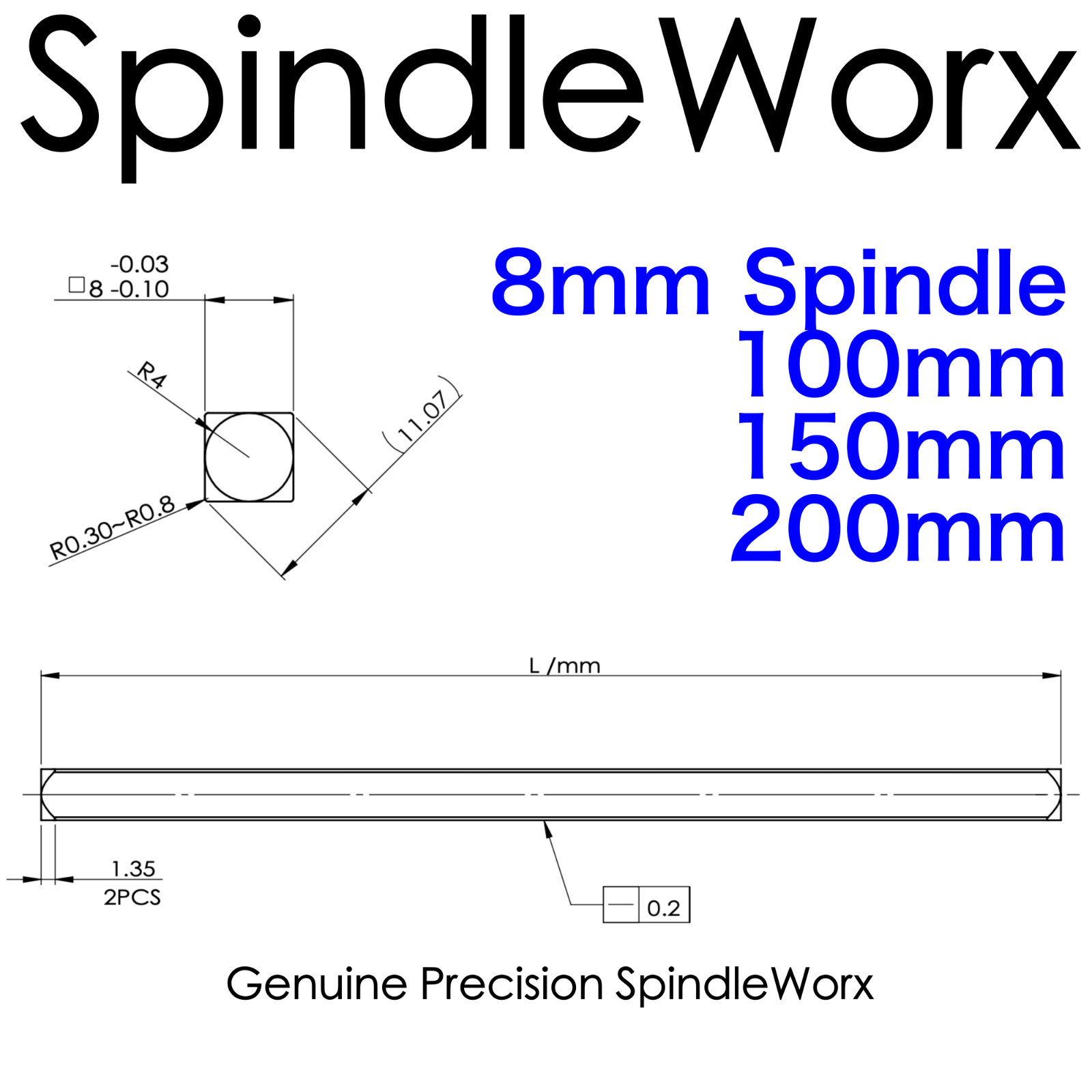 Door Handle Spindle Square Bar Rod Through Door 5/7/8mm 100/150/200mm ...