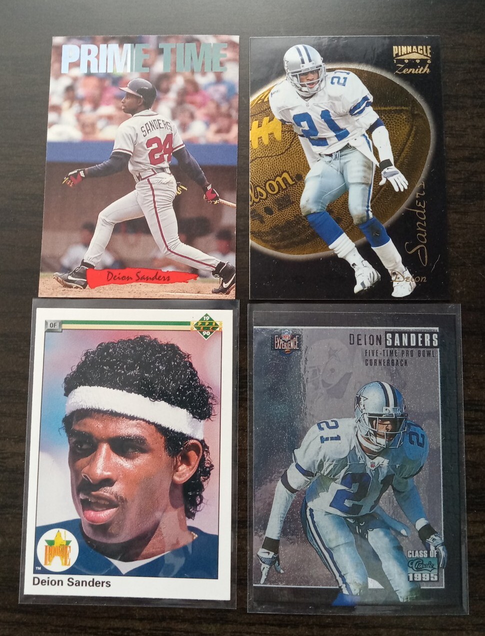 1990 Upper Deck DEION SANDERS #13 (RC) BONUS Plus 3 Inserts. Total Of 4 ...