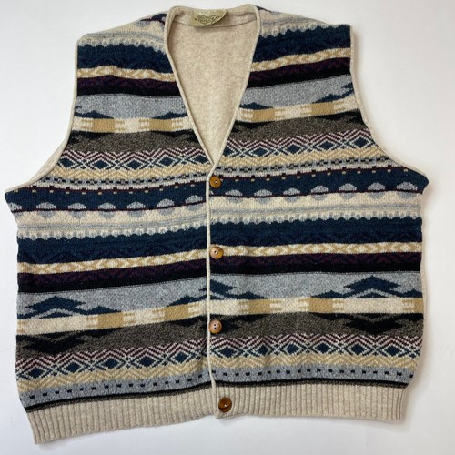 Woolcraft Southwestern Aztec Print Vest Men's Size XL Made in New ...