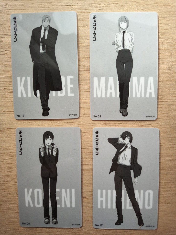 Chainsaw Man card set of 4, Makima Kishibe Himeno Kobeni MADE IN JAPAN ...