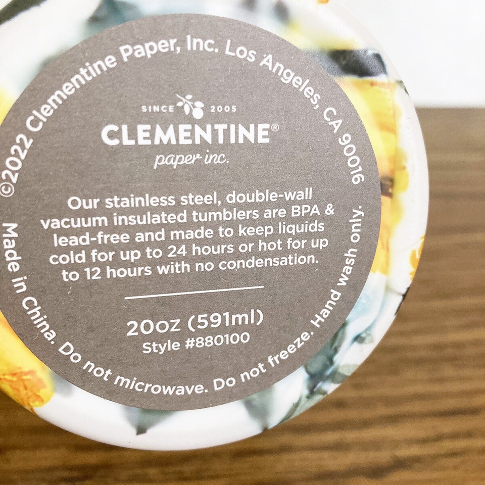 Clementine Thermal Travel Coffee Mug 20 oz Hot Cold Cup Insulated ...