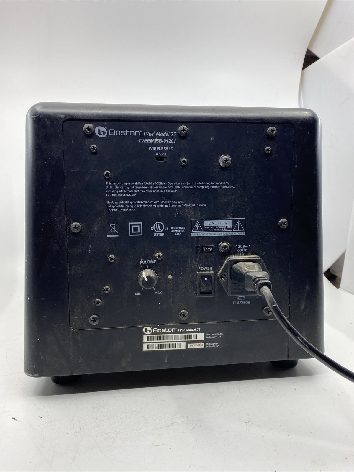 Boston Acoustics TVee Model 20 Home Theater Wireless Subwoofer | eBay