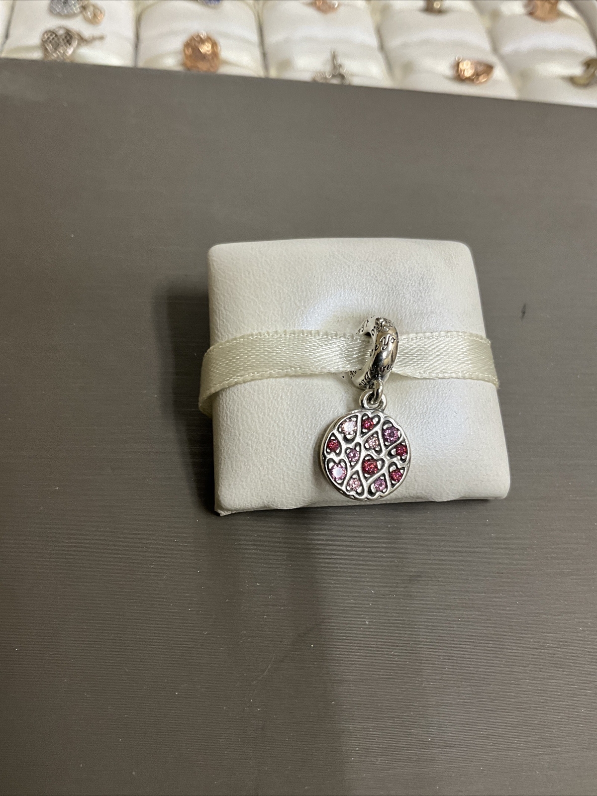 Authentic PANDORA #799558c01 Sparkling Heart Pattern Dangle Charm for ...