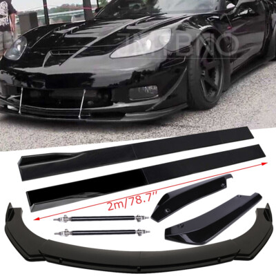 For Pontiac Firebird Front Bumper Lip Spoiler Splitters + Side Skirts ...