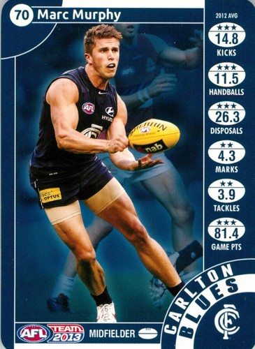 2013 CARLTON BLUES AFL Card MARC MURPHY | eBay