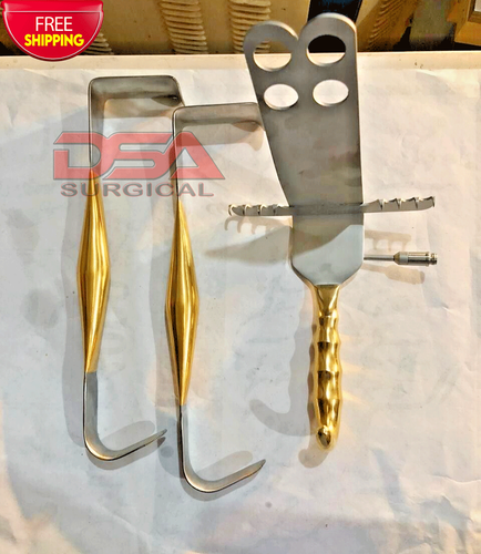 Pelosi Abdominal Retractor Fiberoptic Light With 2 Tebbets Retractors ...