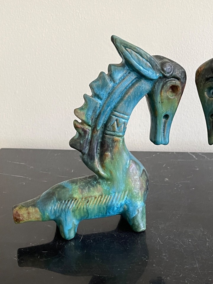 Mid Century Alvino Bagni Pair of Sea Garden Glaze Whimsical Ceramic ...