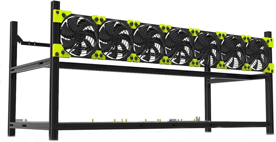 Veddha 8-GPU Mining Case Aluminum Stackable Mining Rig Open Air Frame ...