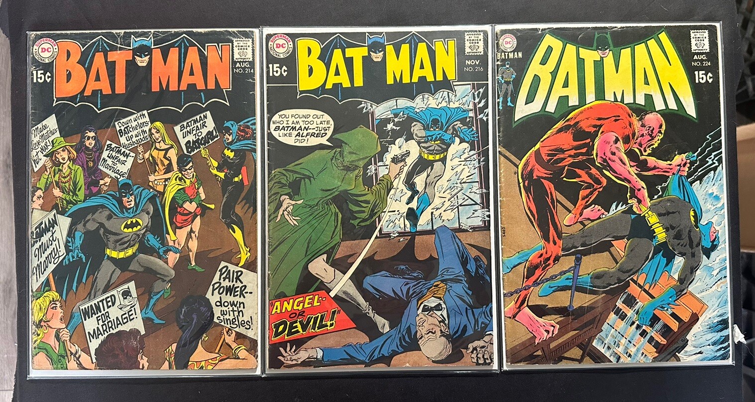 BATMAN #214 #216 #224 (DC 1969) NEAL ADAMS COVER (224) VG | eBay