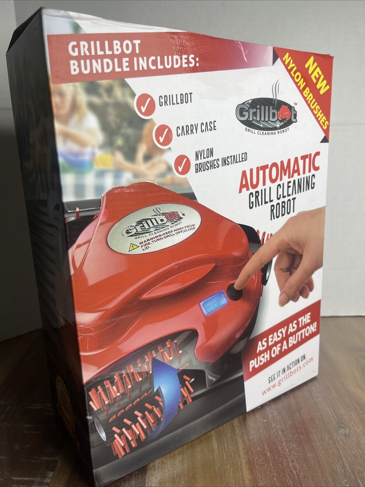Grillbot Automatic Outdoor Grill Cleaning Robot With Carry Case Red ...
