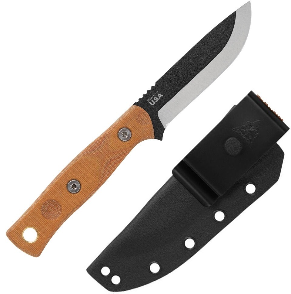 TOPS Fieldcraft Fixed Knife 3.75" 1095HC Steel Full Tang Blade Micarta ...