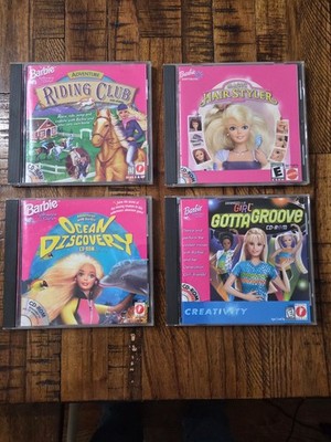 Lot of 4 Vintage Barbie CD Rom Computer Games | eBay