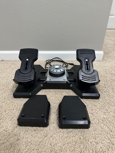 logitech g saitek pro flight rudder pedals/ great condition works great ...