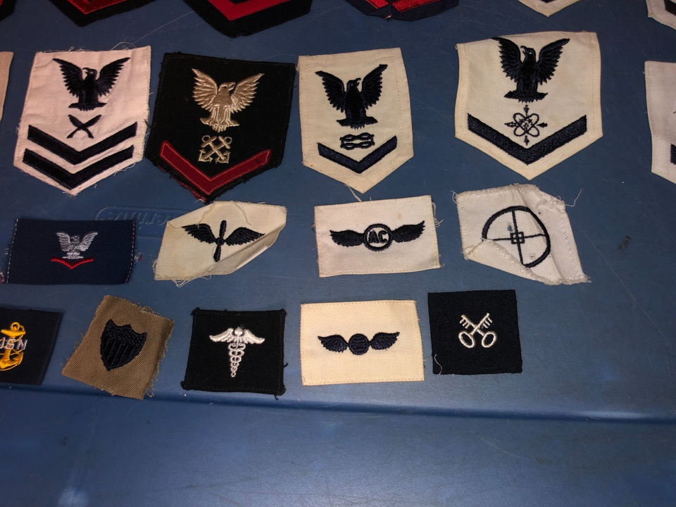 25 Different World War II To Present US NAVY Ranks & Rates Patches Lot ...