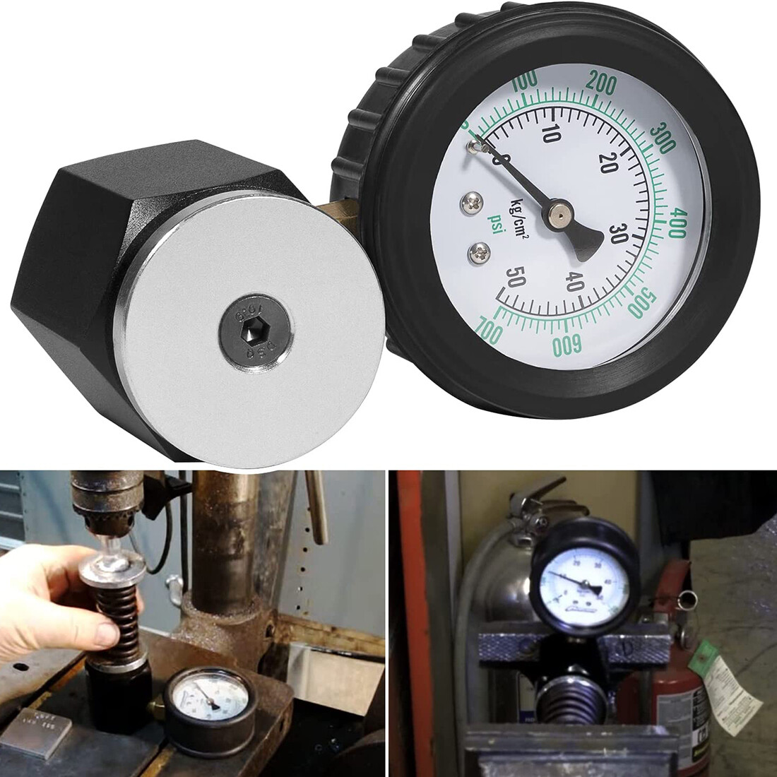 66834 Universal Mini Valve Spring Pressure Tester Gauge 0-700 PSI - 0 ...