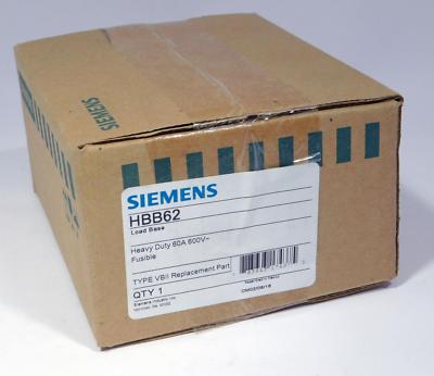 Siemens Load Base HBB62 Heavy Duty 60A 600V Fusible Type VBII Fact ...