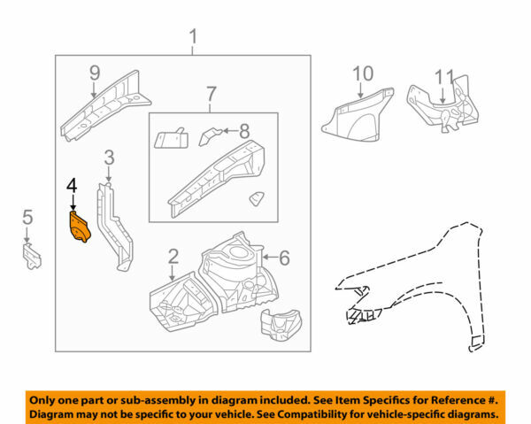 53717-33050 Toyota Plate, fender apron, rh 5371733050, New Genuine OEM ...