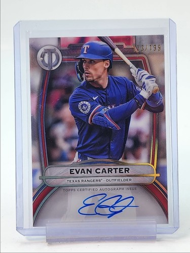 EVAN CARTER 2025 TOPPS TRIBUTE AUTOGRAPH BASEBALL RANGERS AUTO /199 ...