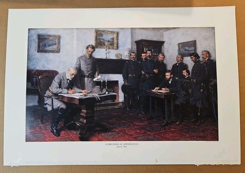 1986 Surrender At Appomattox Tom Lovell 27 x 21 Civil War Signed ...
