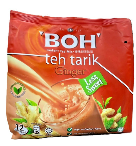 BOH Instant Tea Mix/ Teh Tarik Ginger 3 in 1 Less Sugar 12's x 26g - 1 ...