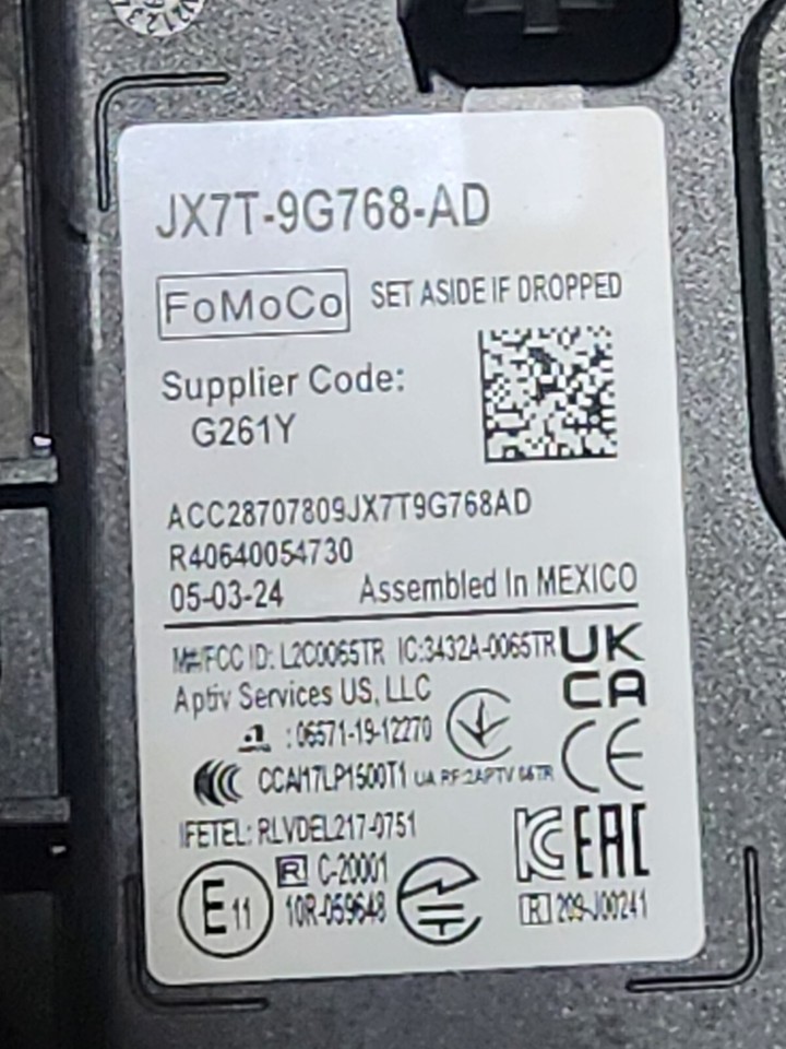 2019-2024 Ford Distance Radar Sensor Part# JX7T-9G768-AD OEM# JX7Z ...