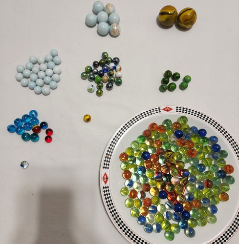 ESTATE FIND LOT OF ANTIQUE VINTAGE MARBLE COLLECTION 200+ MARBLES ...