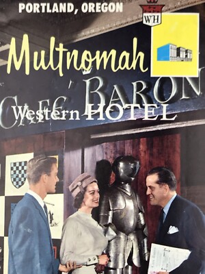 Multnomah Western Hotel Portland Oregon Vintage Travel Guide Full Color ...