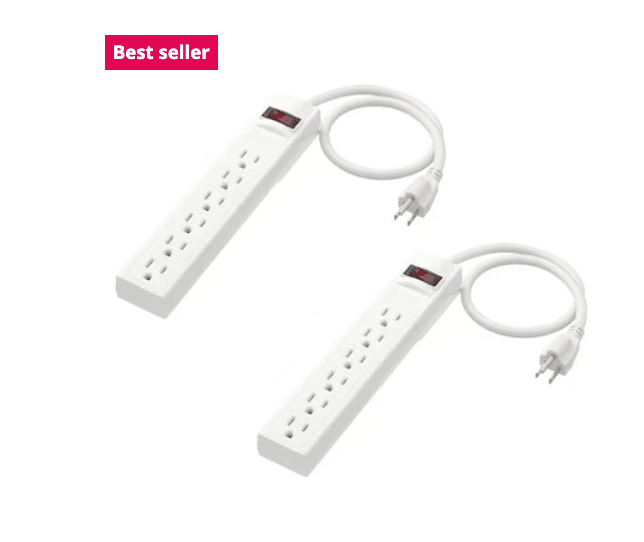 IKEA KOPPLA 6 Outlet Power Strip with Switch Grounded White - 2pk | eBay