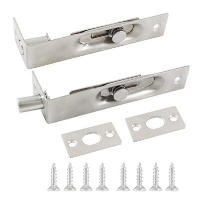 2 Pcs 4 Inch Door Gate Flush Bolt Stainless Steel Flush Slide Lock Bolt ...