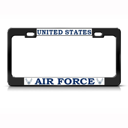 Metal License Plate Frame Us Air Force Military Car Accessories Chrome ...