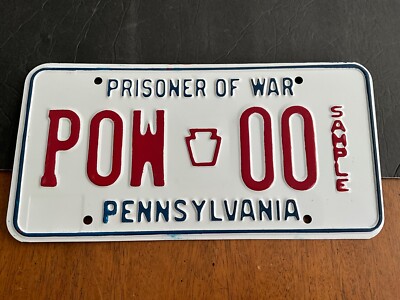 Pennsylvania Prisoner of War SAMPLE License Plate Tag POW 00 | eBay