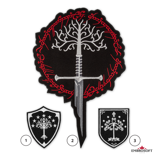 White Tree of Gondor Patch, Embroidered Tolkien LotR Emblem, Iron On, 3 ...