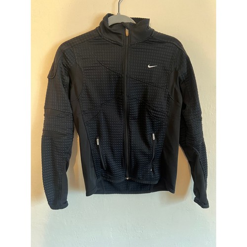 Nike Black Sphere Thermal Zip Athletic Fitted Jacket Size S | eBay